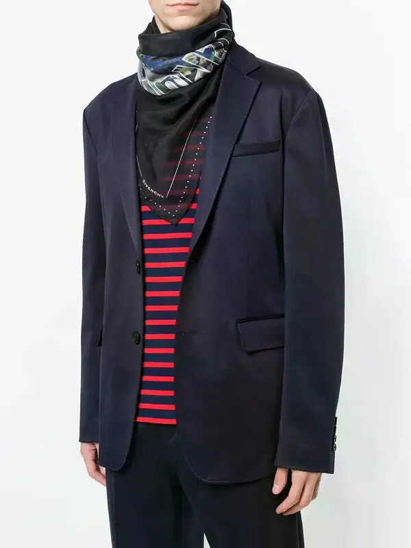 Givenchy Logo Embroidered Scarf - Blue