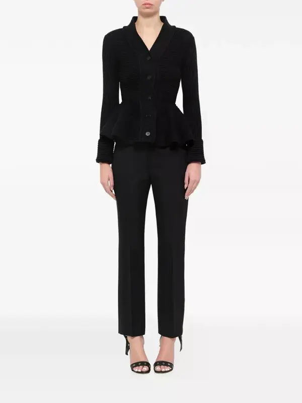 Alexander McQueen Peplum Ribbed Cardigan