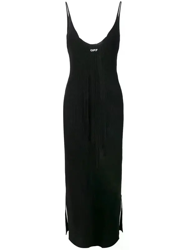 Off-White Ribbed Long Dress