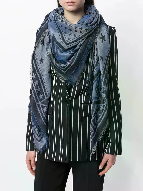 Givenchy Star Print Scarf - Blue