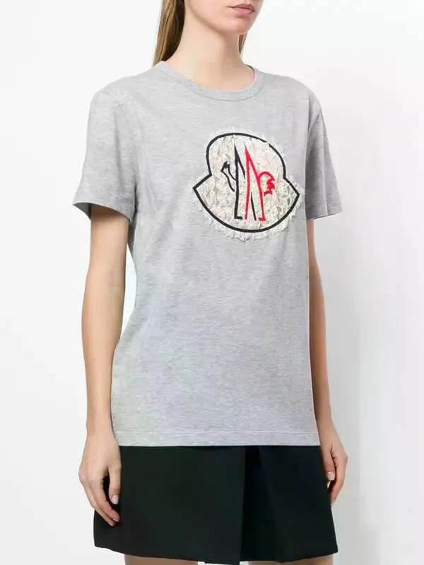 Moncler Crew Neck T-shirt With Lace Detail