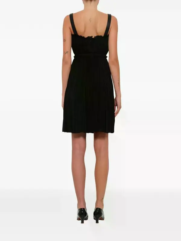 Alexander McQueen Pleated Leather Strap Dress