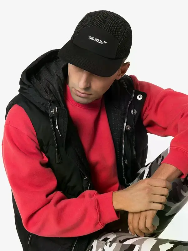 Off-White Logo-print Mesh Cap - Black