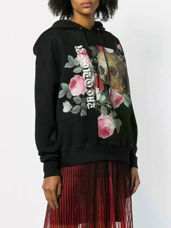 Alexander McQueen Patchwork Skull And Roses Hoodie