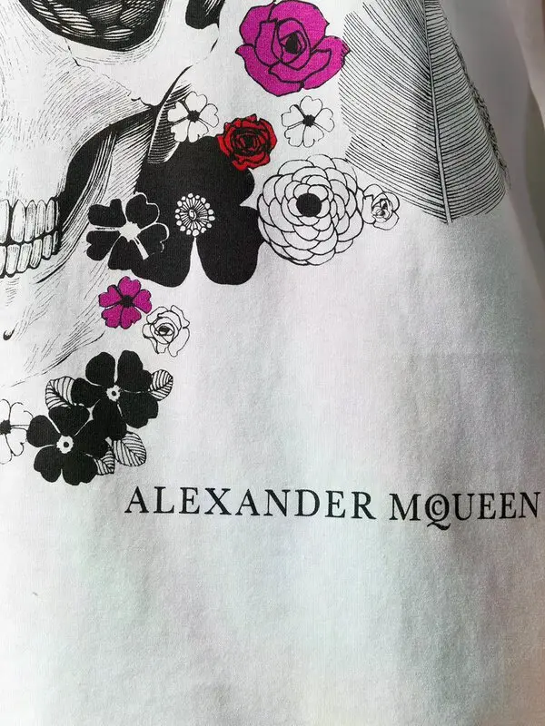 Alexander McQueen Floral Skull Motif T-shirt