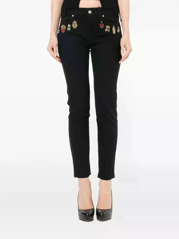 Alexander McQueen Embroidered Bug Skinny Jeans