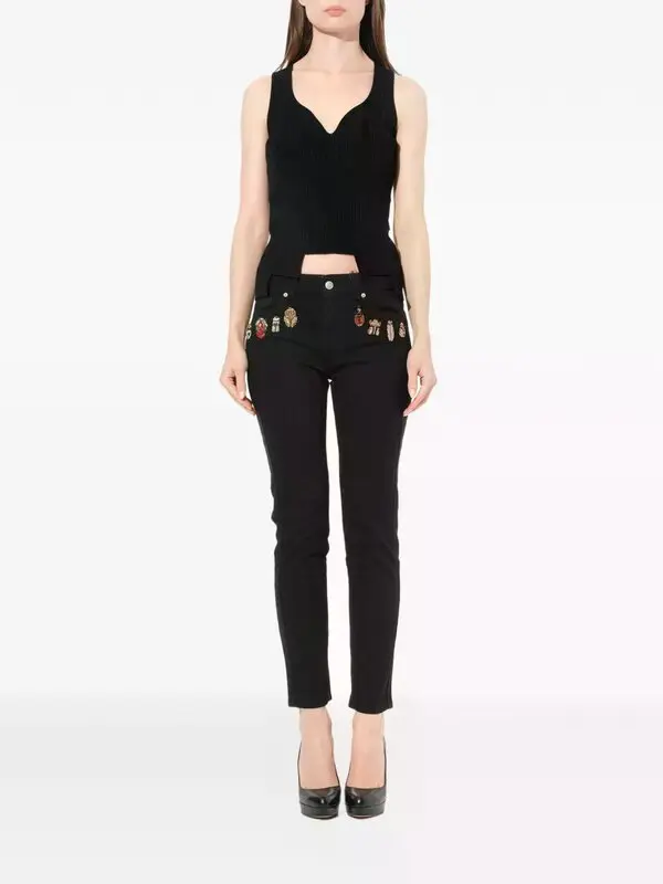 Alexander McQueen Embroidered Bug Skinny Jeans