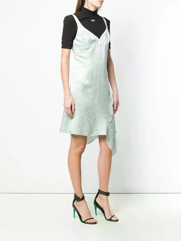 Off-White Monogram Print V-neck Sleeveless Dress