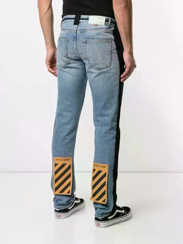 Off-White Regular Fit Jeans With Lace-up Detail