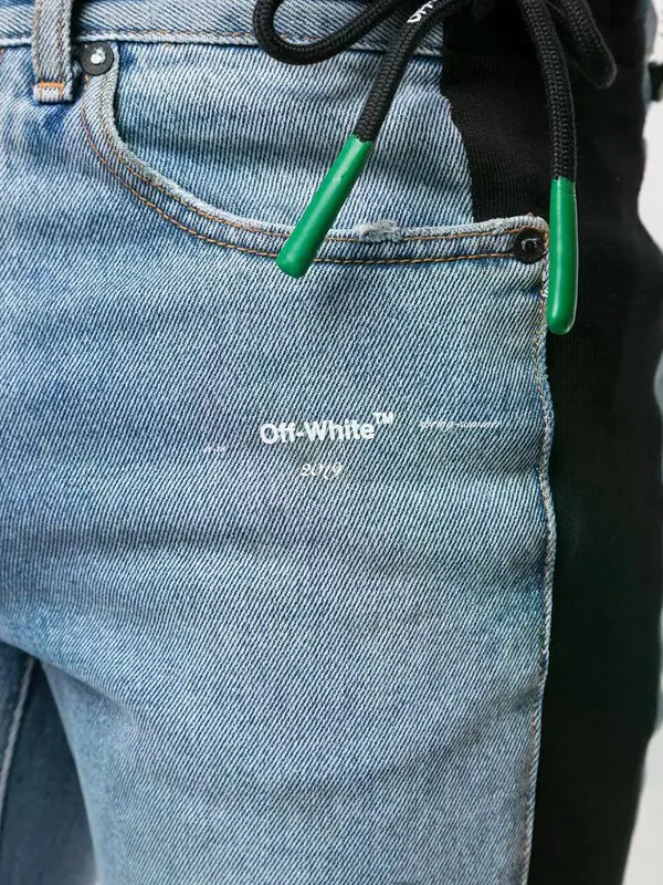 Off-White Regular Fit Jeans With Lace-up Detail