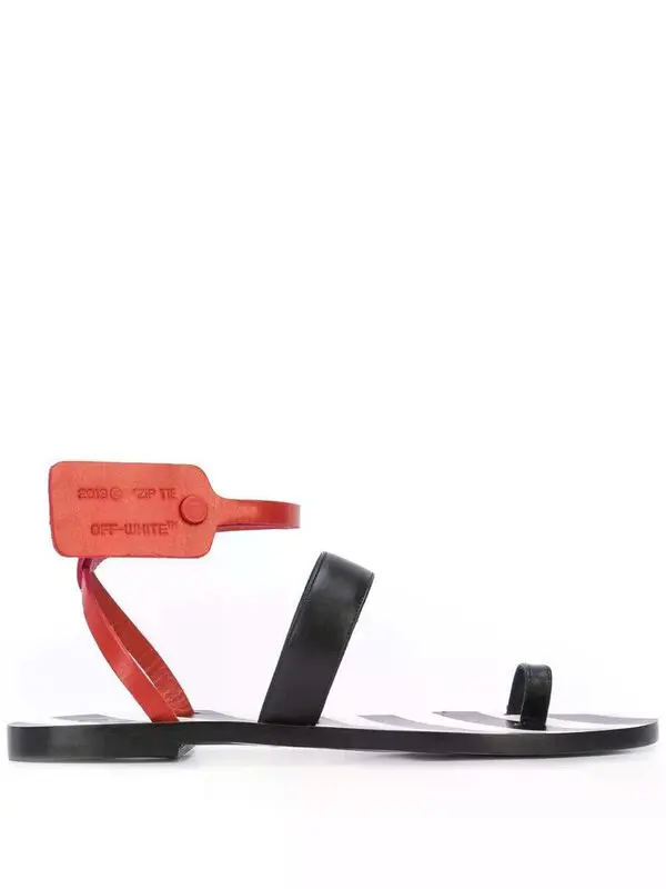 Off-White Leather Toe Strap Sandals