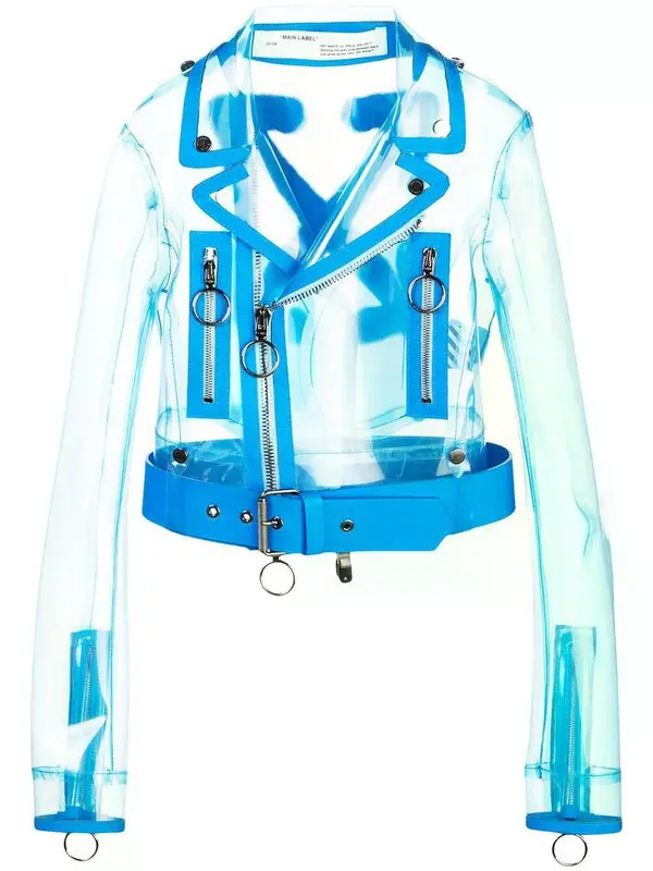 Off-White Transparent Biker Jacket - Blue