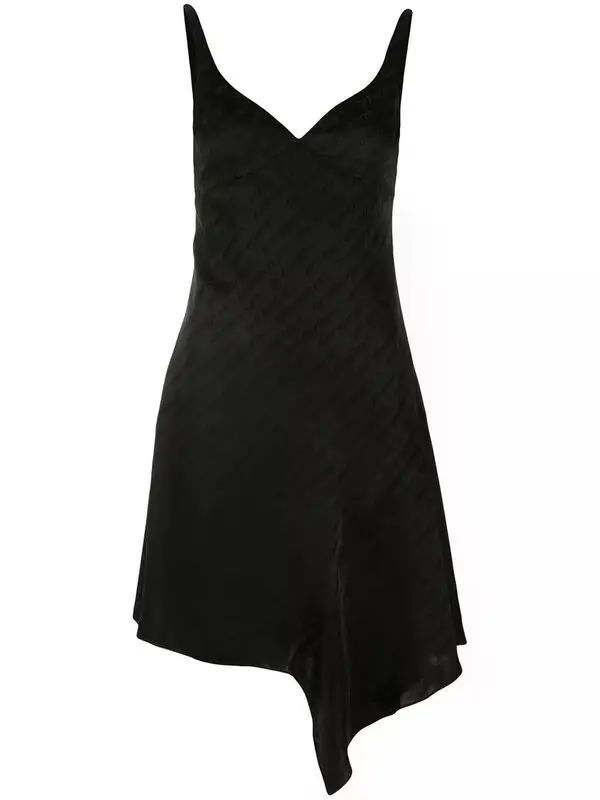 Off-White Allover Logo Print V-neck Dress
