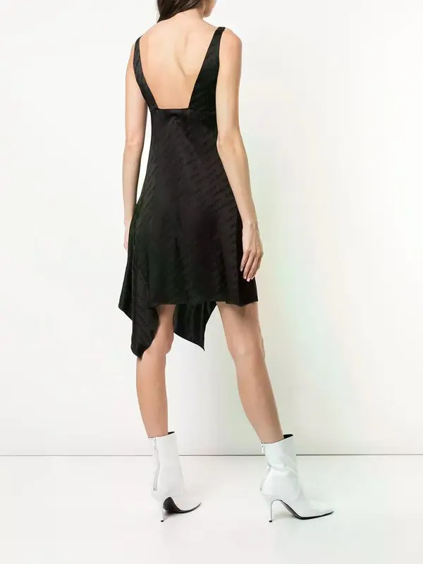 Off-White Allover Logo Print V-neck Dress