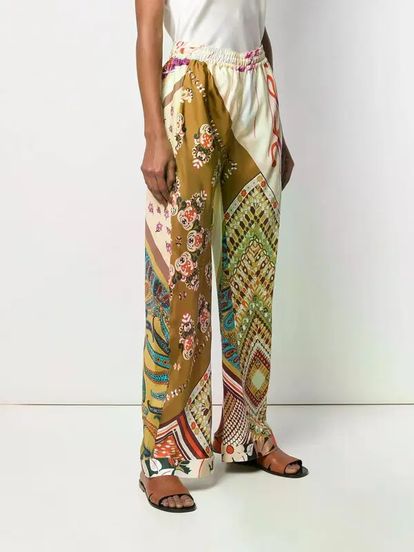 Chloé Caravan Print Silk Trousers