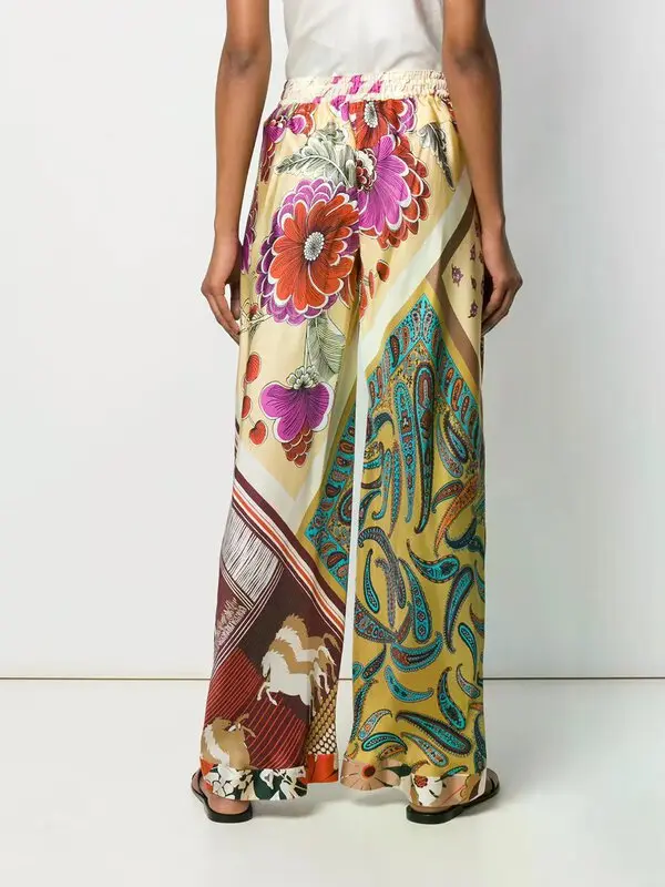 Chloé Caravan Print Silk Trousers