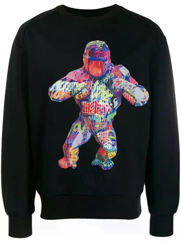 JUUN.J Graphic Print Sweatshirt - Black