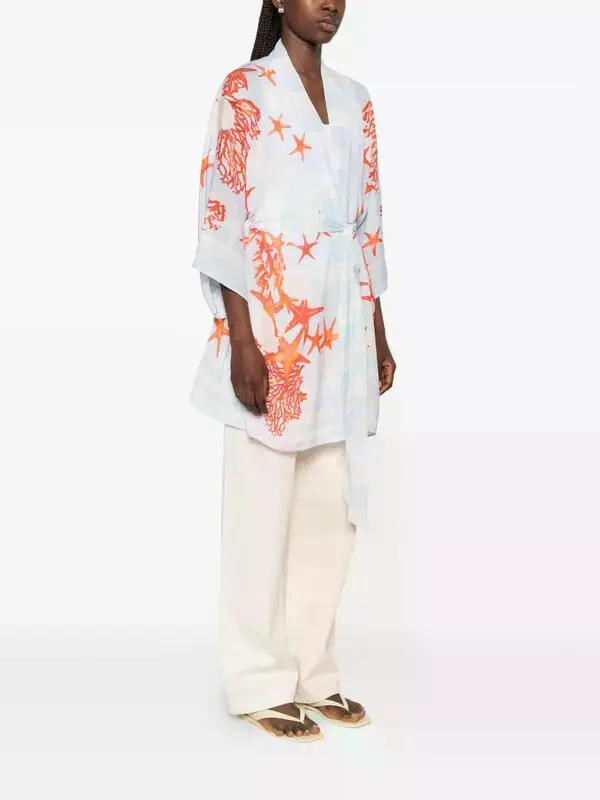 MAZZEI Starfish Print Wrap Coat