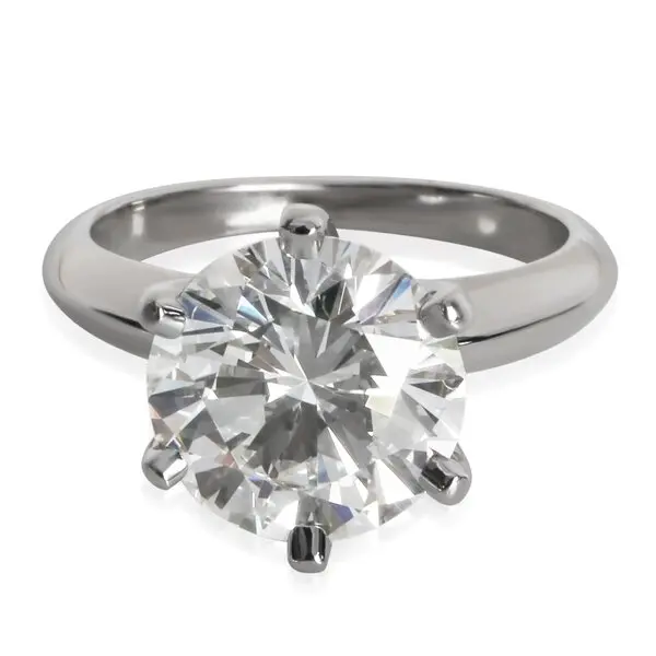 Tiffany & Co. 3.56 Ct Round Brilliant Diamond Engagement Ring - Platinum