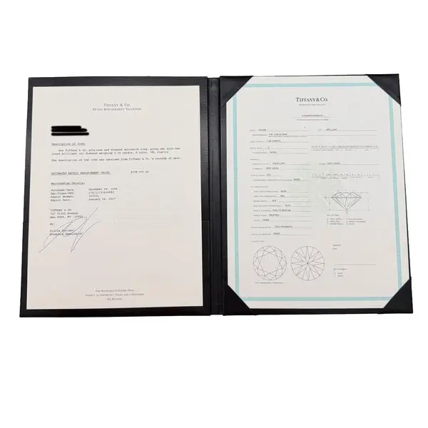 Tiffany & Co. 3.56 Ct Round Brilliant Diamond Engagement Ring