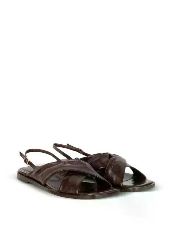 GUGLIELMO ROTTA Crisscross Crossover Leather Sandals