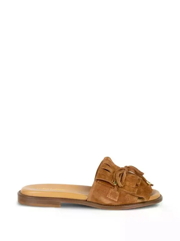 LUCA GROSSI Fringed Bow Detail Sandals