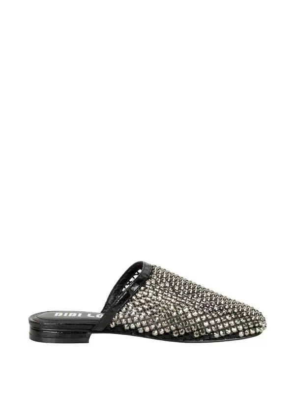 BIBI LOU Crystal-embellished Woven Mules - Silver