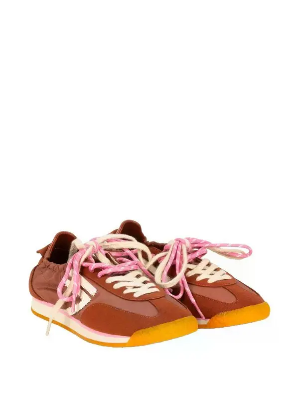 PURAAI Panelled Logo Patch Sneakers - Brown