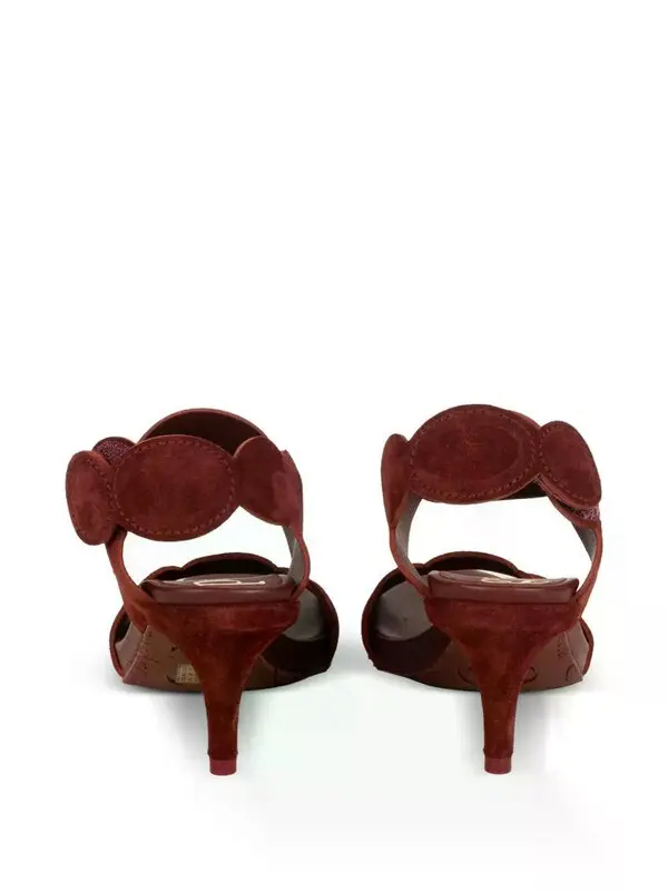 PEDRO GARCIA Scalloped-edge Touch-strap Sandals - Red
