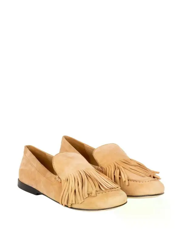 JVAM Suede Loafers With Fringe Trim