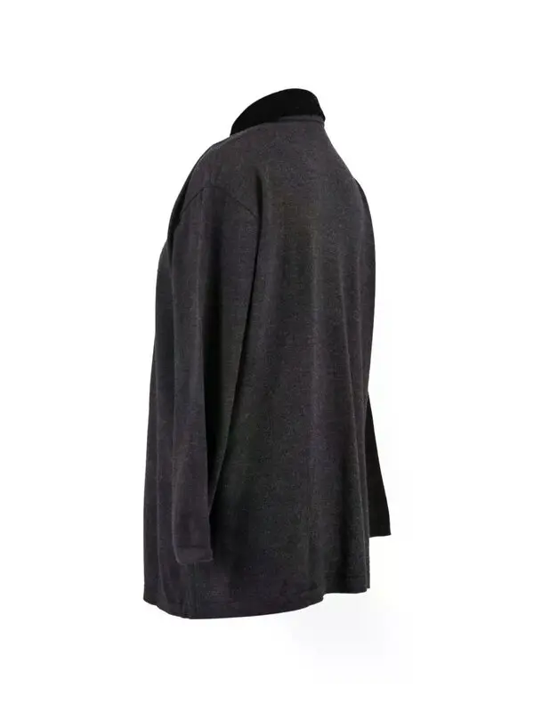 MONDRAIN Contrast-collar Button-up Cardigan