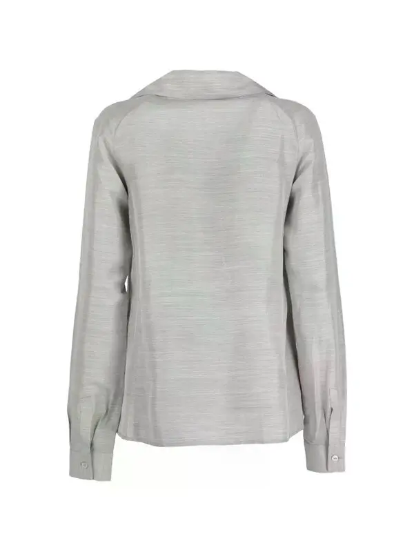 Richard Tyler V-neck Long-sleeve Blouse