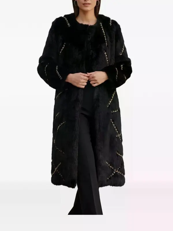 Moschino 2016 Chain-embellished Faux-fur Coat