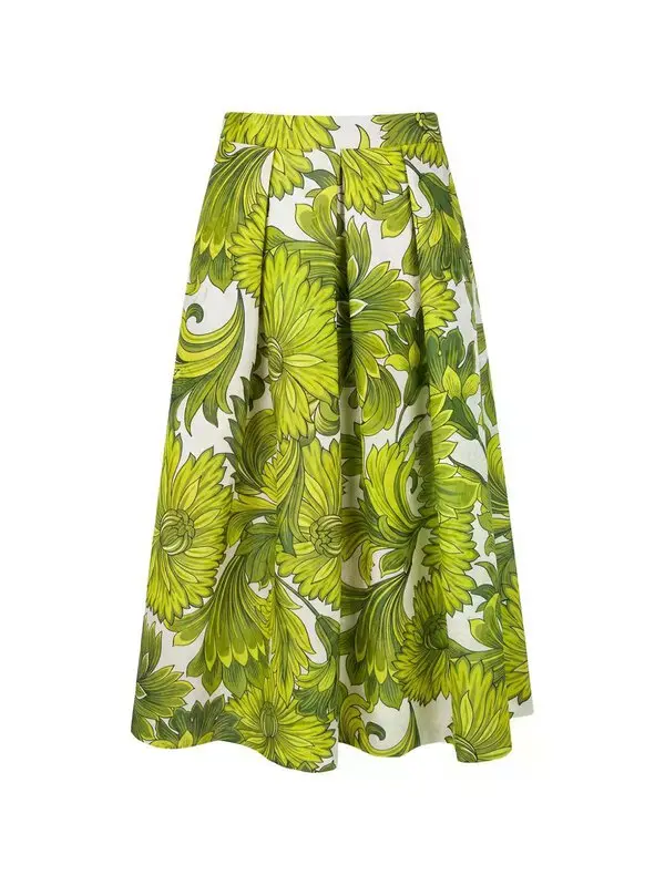 LUNATICA MILANO Florence Floral Jacquard Knit Midi Skirt
