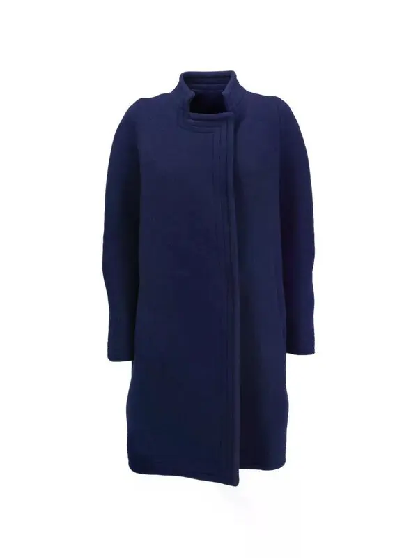 GIANLUCA CAPANNOLO High-neck Concealed-fastening Coat - Blue