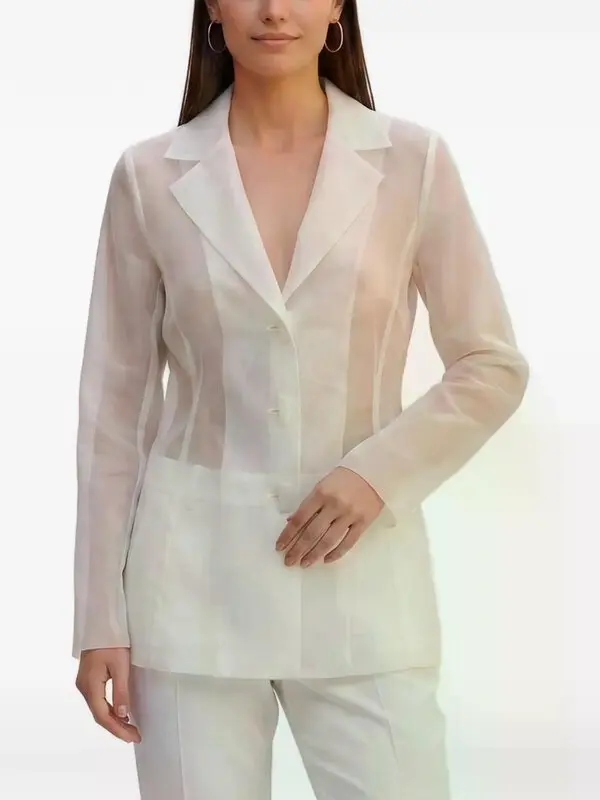 COROMO VINTAGE Sheer Notched-lapels Blazer