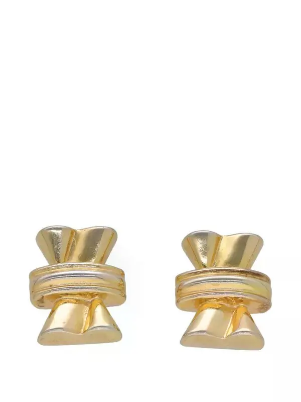 UGO CORREANI Tone Bow-shaped Clip-on Earrings - Gold