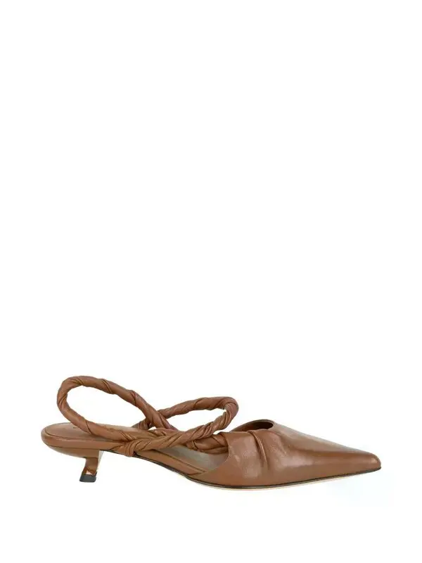 JVAM Twisted-strap Pointed-toe Pumps - Brown