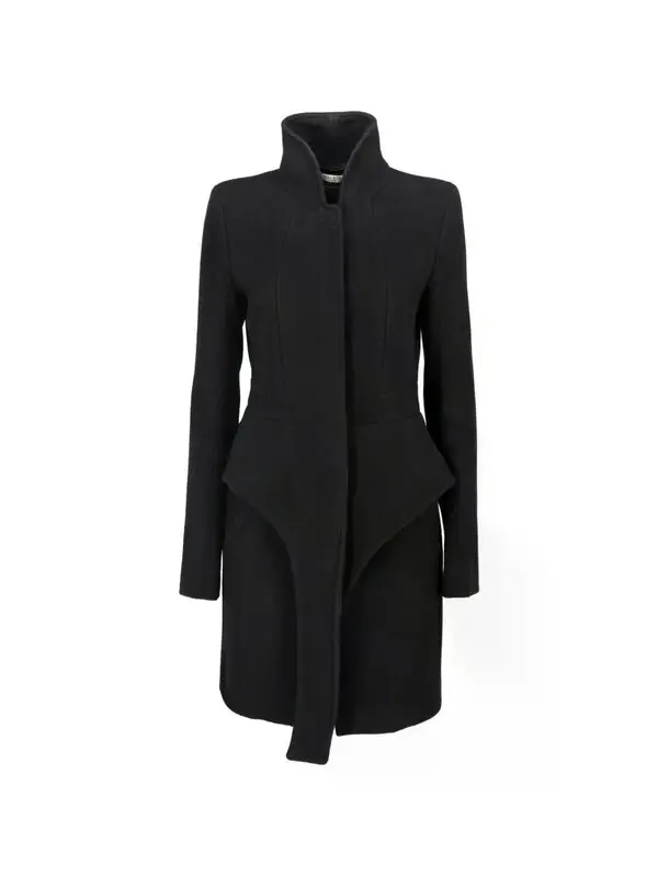 Givenchy Peplum-waist Funnel-neck Coat - Black