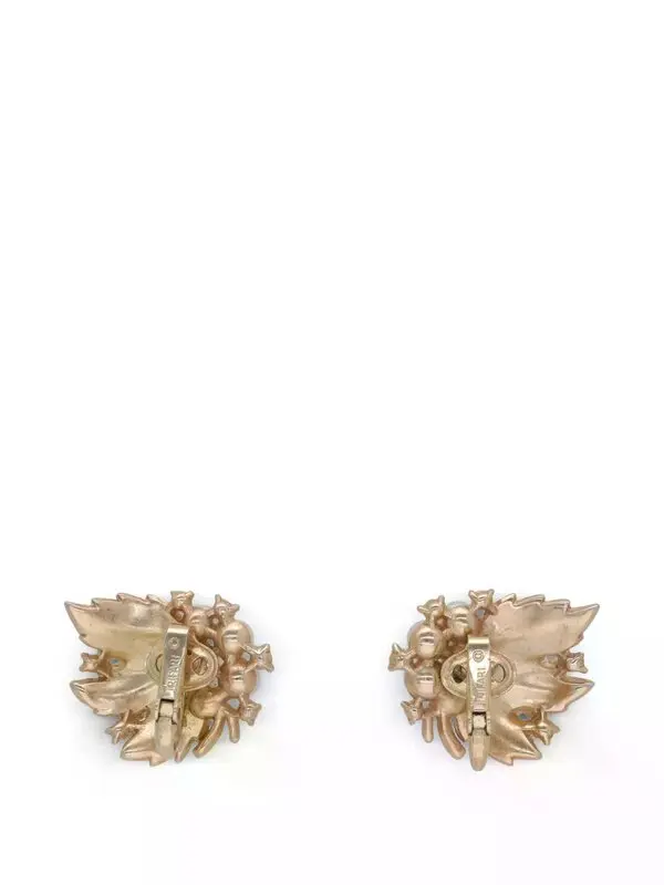 TRIFARI Faux Pearl Leaf Earrings