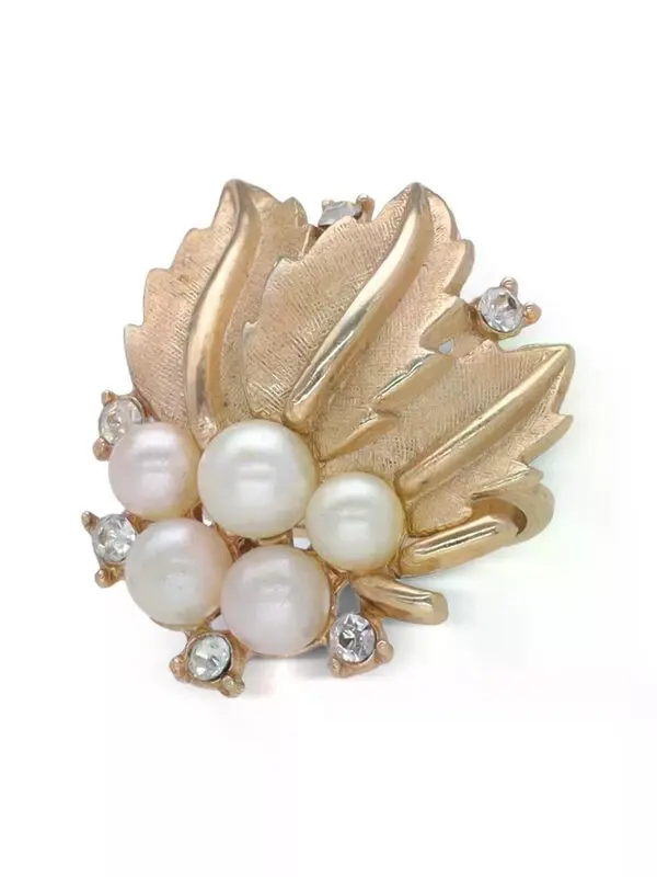 TRIFARI Faux Pearl Leaf Earrings