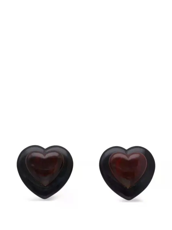 UGO CORREANI Heart-shaped Clip-on Earrings - Red