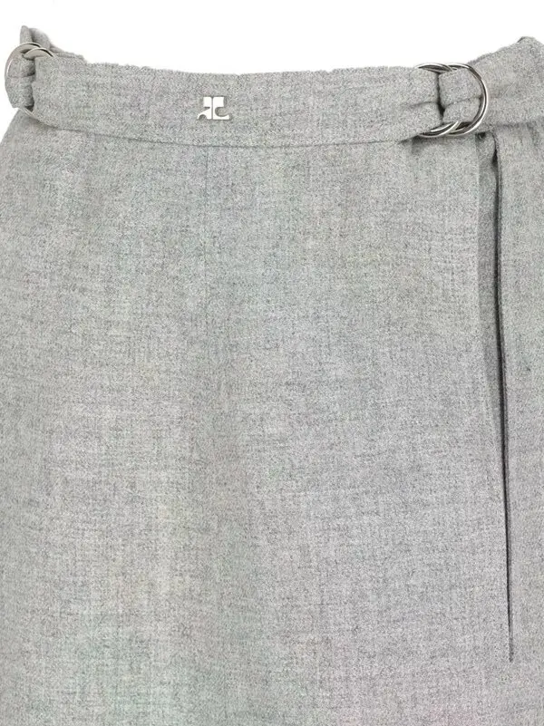 COURREGES Marl D-ring Belted A-line Skirt