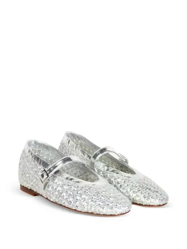 LORENA PAGGI Woven Metallic Flat Pumps