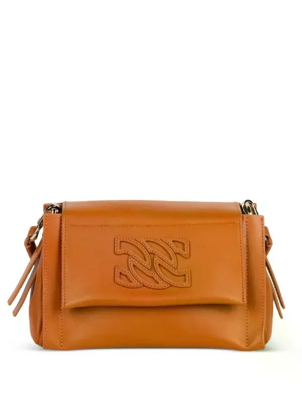 Casadei Brera Logo-embroidered Clutch Bag - Brown