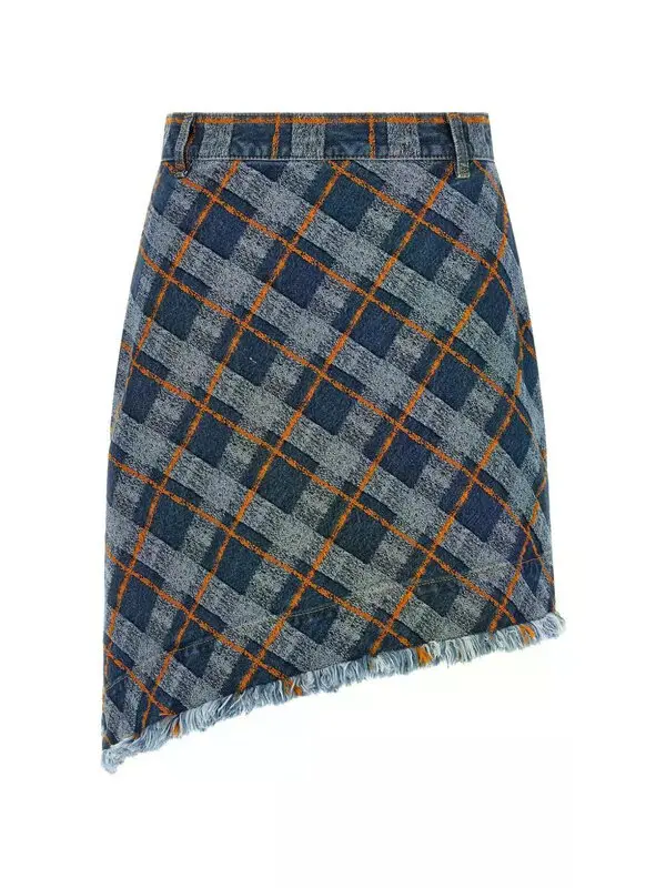 VIVIENNE WESTWOOD Sailor Frayed Asymmetrical Mini Skirt - Blue