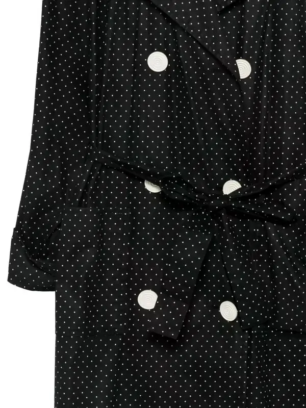 Saint Laurent 1991 Dot-print Belted Trench Coat