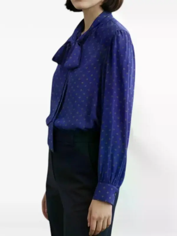 Saint Laurent 1970s Floral-print Lavalliere Blouse