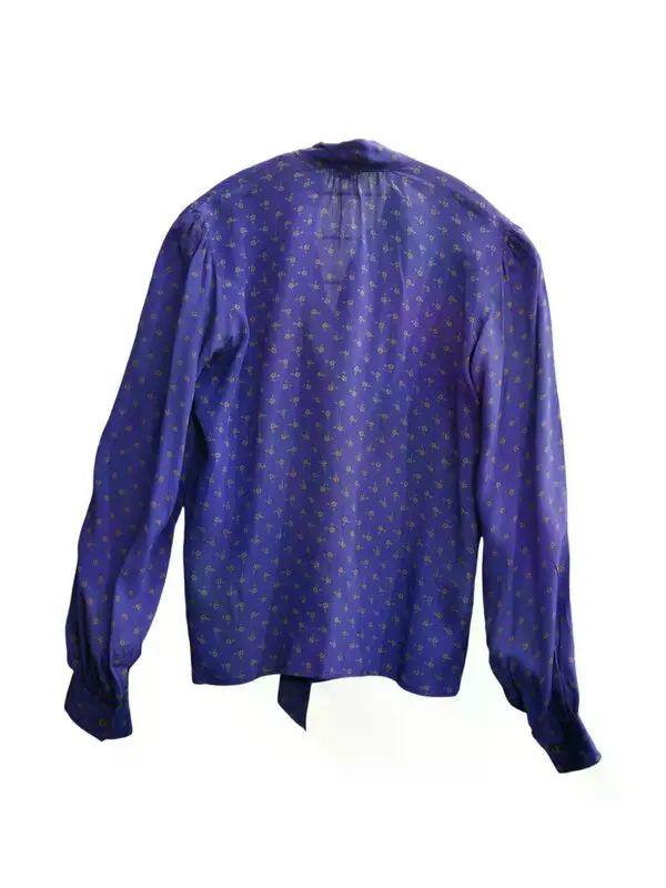 Saint Laurent 1970s Floral-print Lavalliere Blouse
