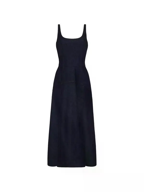 Adam Lippes Panelled Denim Midi Dress - Blue